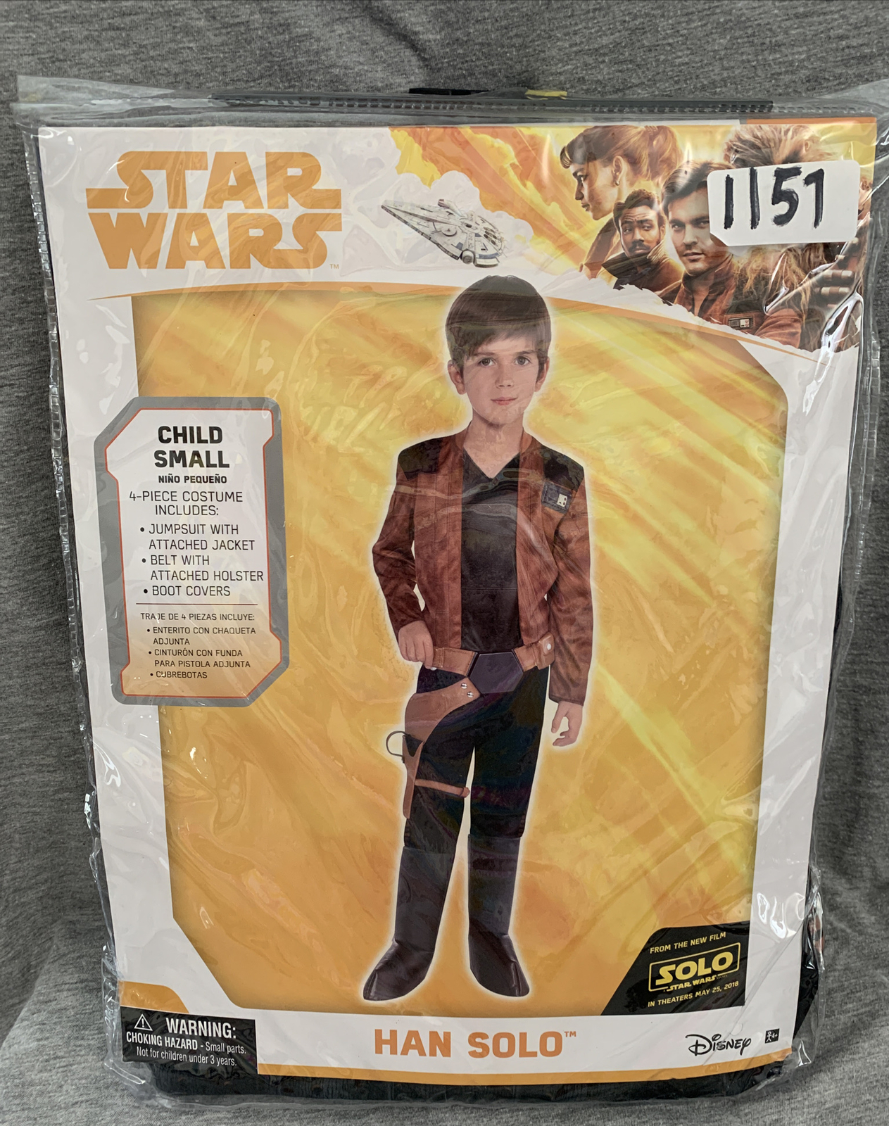 Star Wars Han Solo Child Costume Size Small #1202 (fits A4-6) Brand New ...