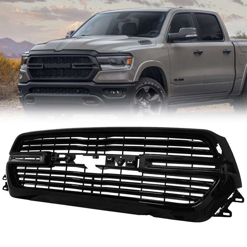 Glossy Black Front Bumper Upper Grille 68366528AH For 2019-2023 Dodge ...