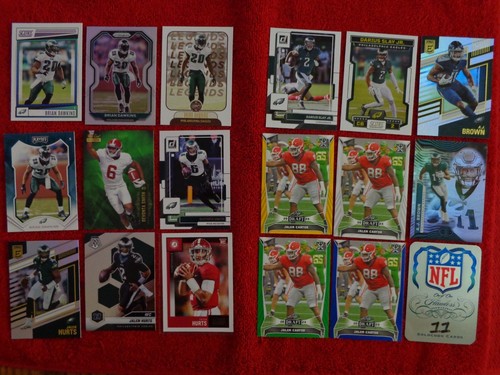 38 card EAGLES Lot Jalen Carter Jalen Hurts Devonta Smith A J Brown ...