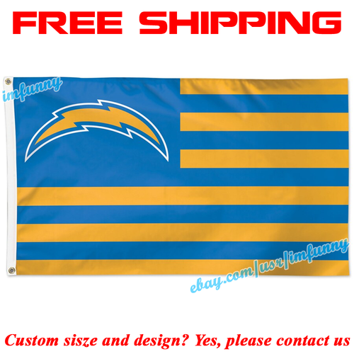 Los Angeles Chargers Flag Americana Stars & Stripes Deluxe Banner 3x5 ...