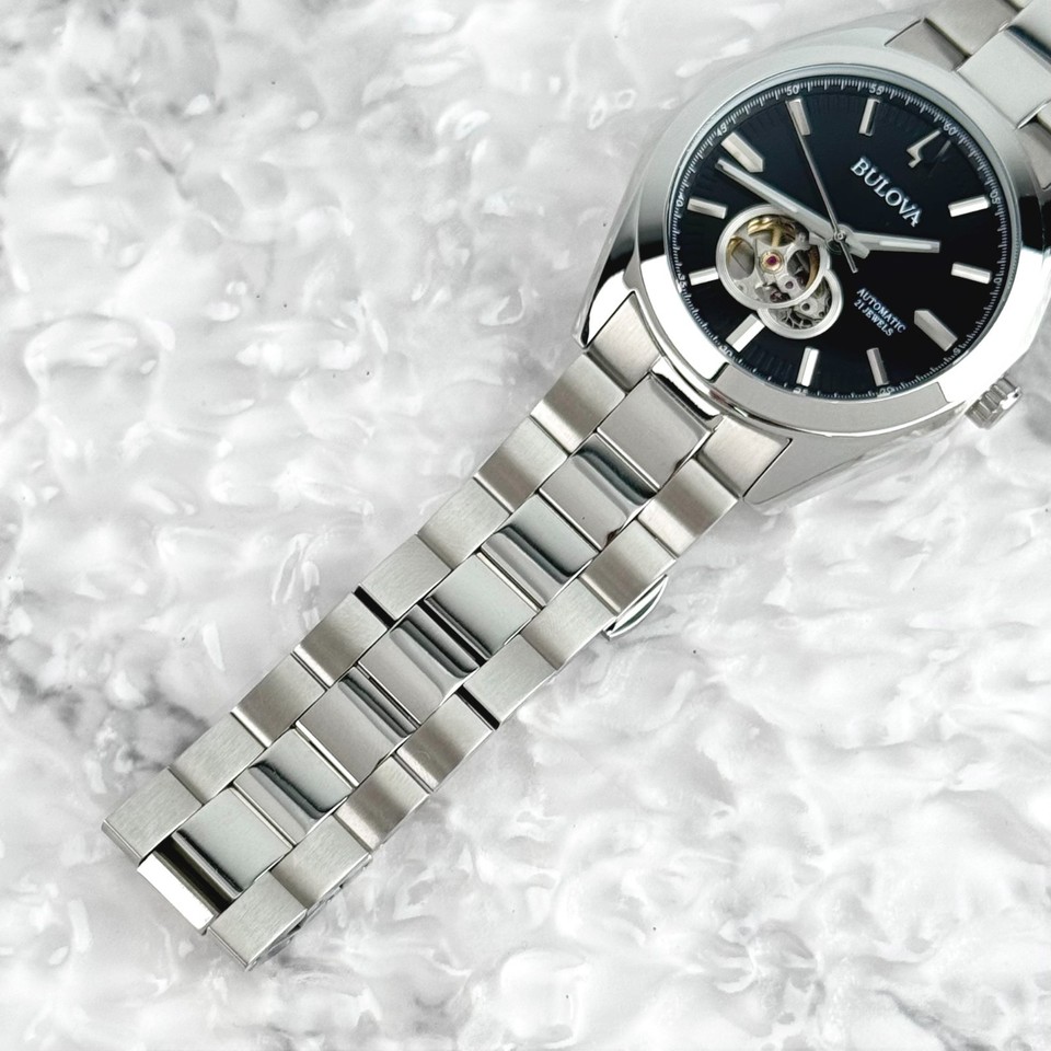 Bulova Surveyor Automatic Black Dial Silver Stainless Steel Men's Watch ...