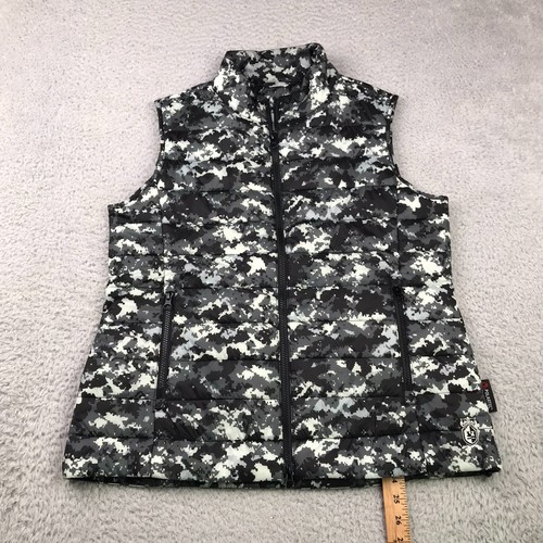 IBKUL Puffer Vest Womens L Black Camo Full Zip Polartec Power Fill ...