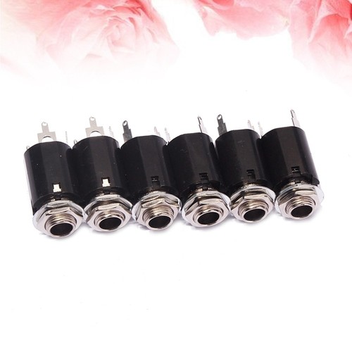 6 PCS Jack Kit Electric Guitar Socket Plugs Sockets Cylinder Output ...