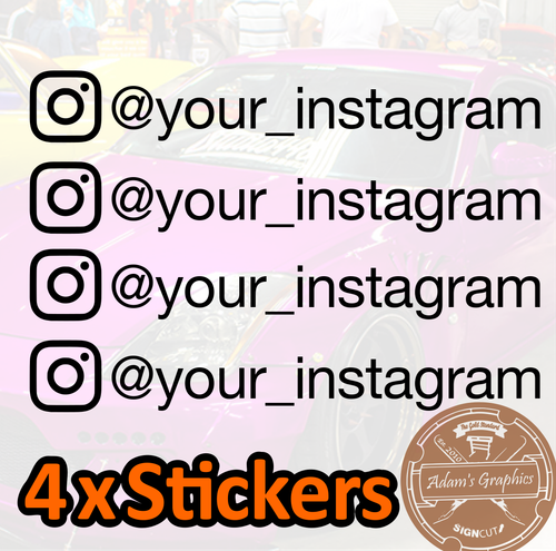 Instagram Handle Sticker - custom personalised name handle decal car ...