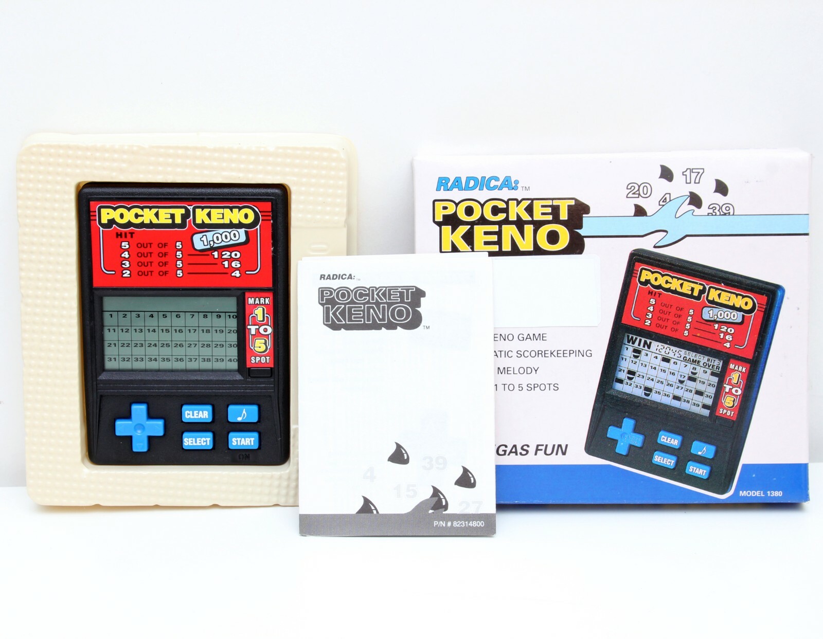 Radica POCKET KENO Handheld Electronic Game Model 1380 w/ Box, Manual ...