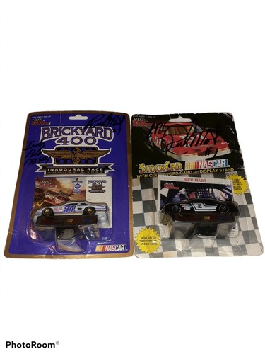 2 Vintage NASCAR Rick Mast Inscribed Autograph 1994 Inaugural Brickyard ...