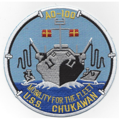 4.875" NAVY USS AO-100 CHUKAWAN EMBROIDERED PATCH | eBay