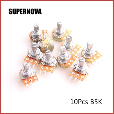 10pcs 5K Ohm Linear Taper Rotary Potentiometer Panel pot B5K 15mm | eBay
