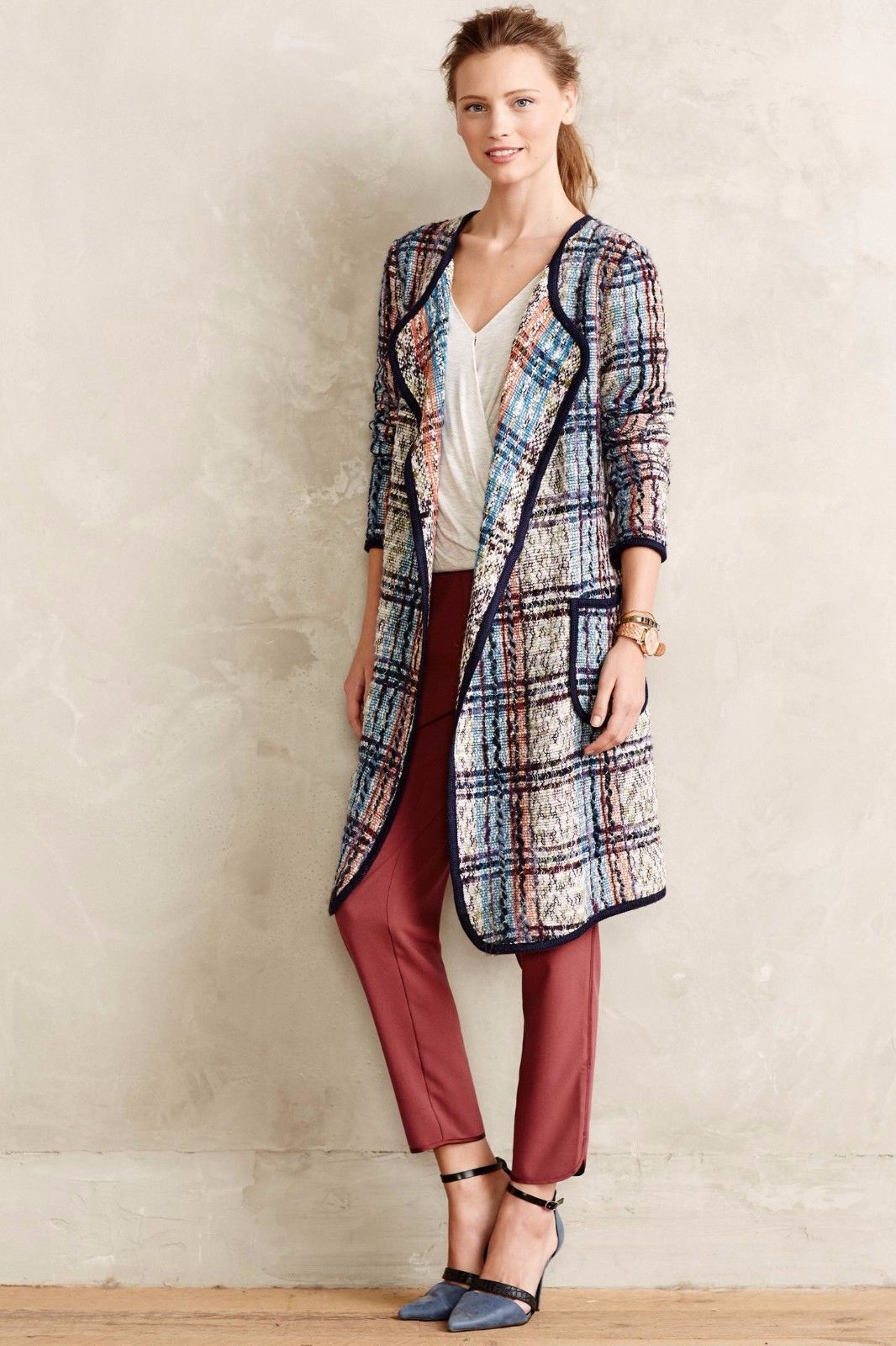 NWT TRACY REESE ELSIE PLAID COAT M | eBay