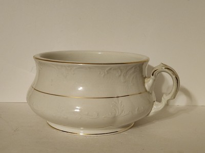 Antique The Colonial Company White Gold Gilt Ceramic Chamber Pot With ...