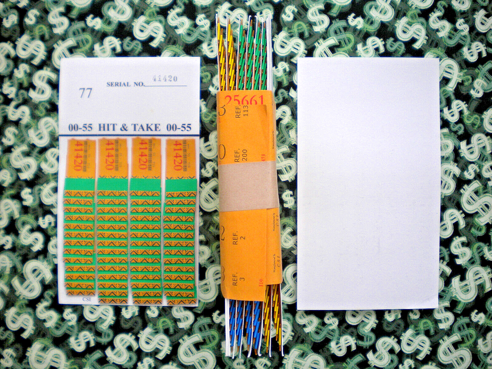 1 Dozen 55 H+T SURE TIP BOARD {0-0/9-9} "NO Seal" SPORT SCORES Pull Tab ...