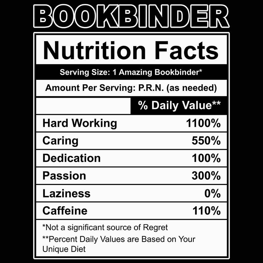 Bookbinder Nutrition Facts Novelty Bib Funny Kitchen Large Premium ...