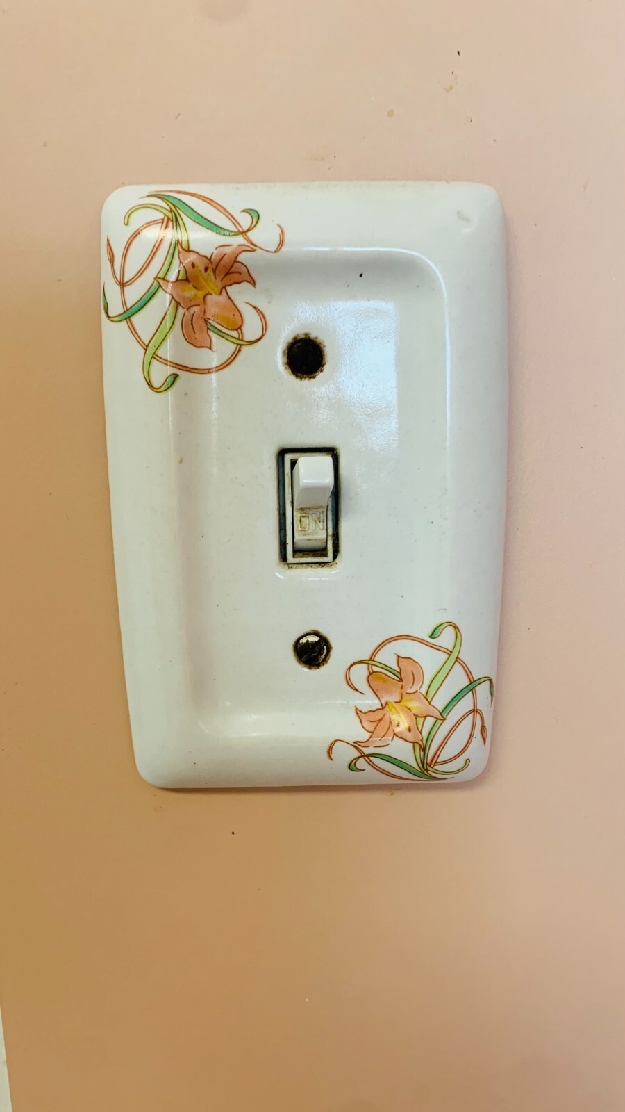 Vintage Ceramic Porcelain Outlet Cover Plate Floral Pink | eBay