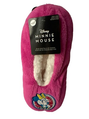 Disney Minnie Mouse New With Tags Snuggle Toes Slippers Size 4-10 Pink ...