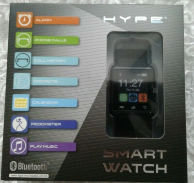 Hype Smart Watch Black With Bluetooth New Sealed | eBay