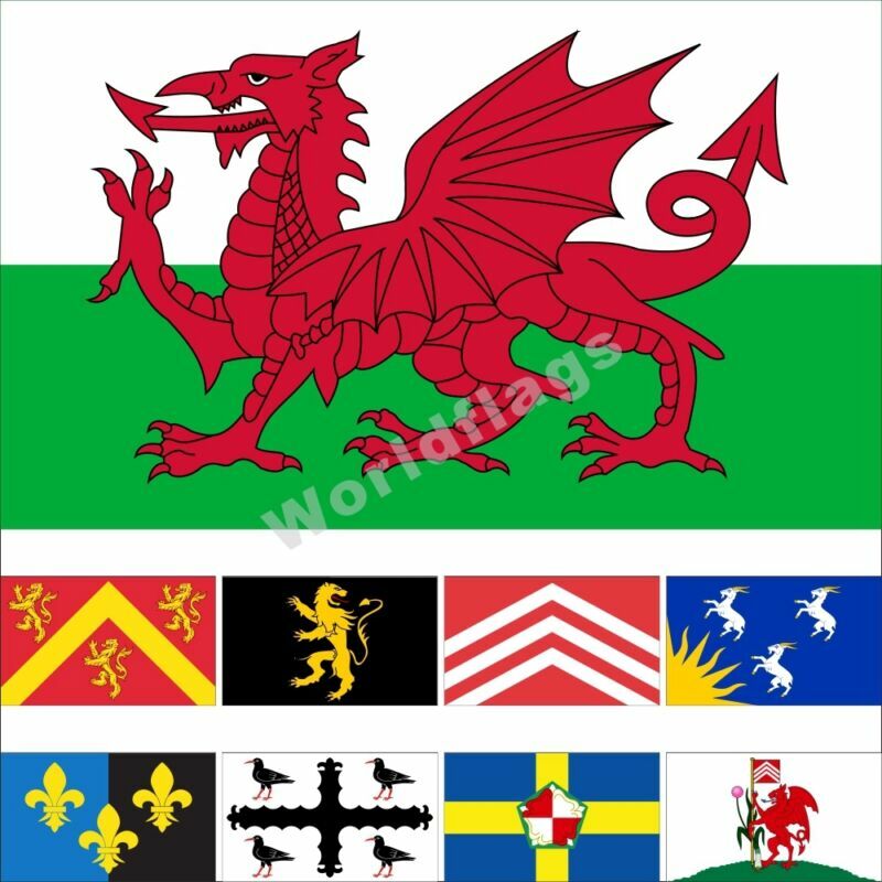 Wales Counties Flag 3X5FT Anglesey Cardiff Ceredigion Flintshire ...
