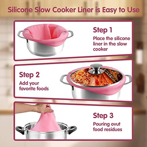 2 PCS Crock Pot Liners Silicone Crockpot Liner Reusable Slow Cooker ...