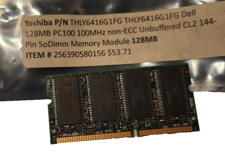 Toshiba 128MB Memory Module FOR SALE P/N THLY6416G1FG | eBay