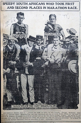 1912 Sports Page - South Africa 1912 Olympics Marathon Winner - Ken ...