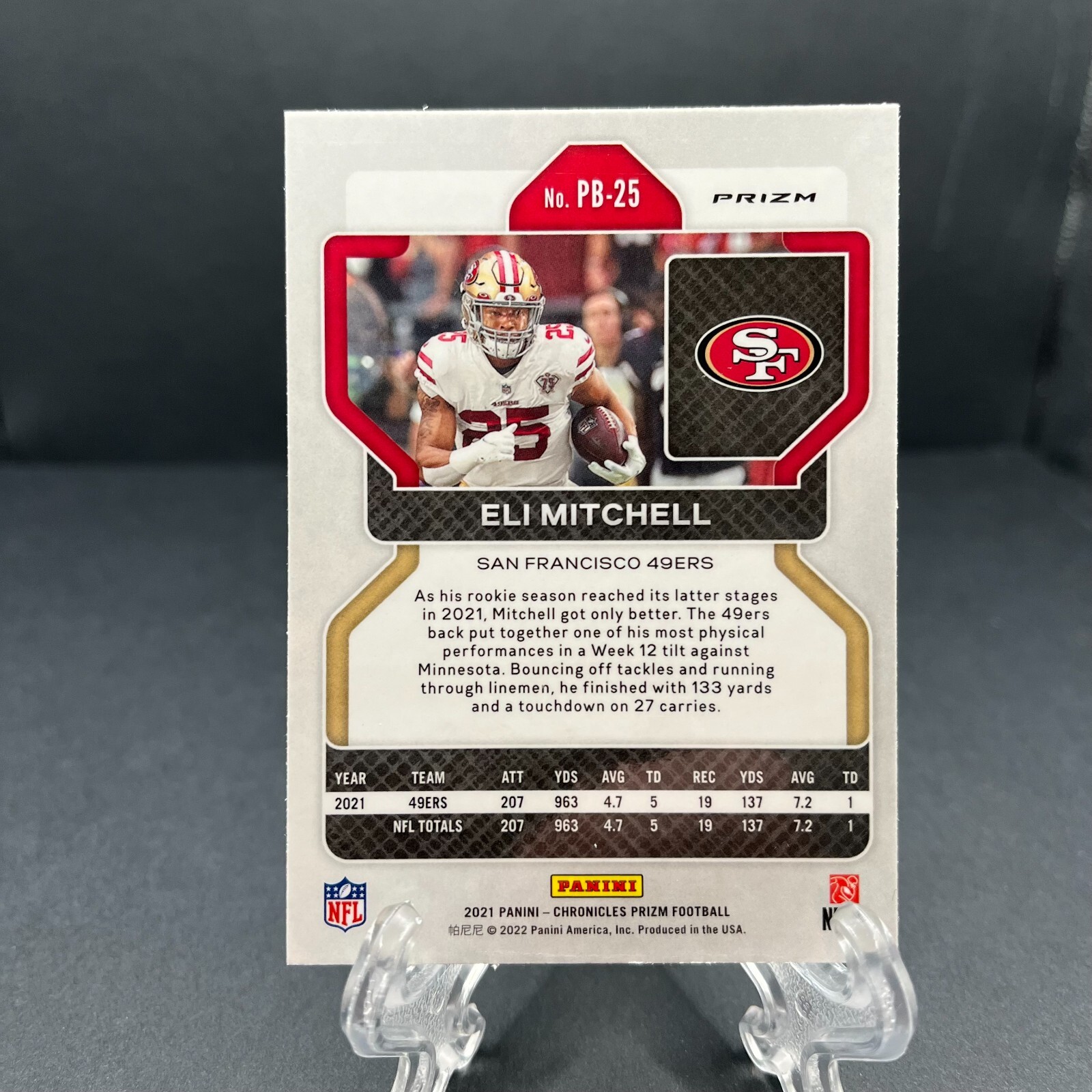 2021 Panini Chronicles Black Silver Prizm Elijah Mitchell Eli #PB-25 ...