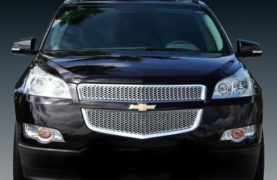 2009-2012 Chevy Traverse chrome mesh grill insert grille overlay 2pc ...