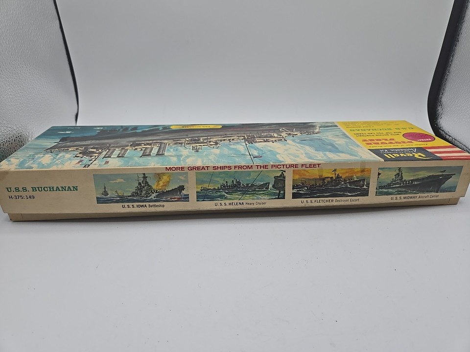 Vintage 1960 Revell USS BUCHANAN 4 Stack Destroyer Rare Picture Fleet ...