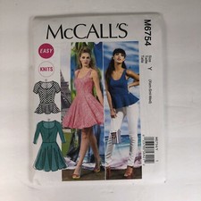 McCall 6754. Misses' Easy Knit Dress & Peplum Top. Sz Xs-Sm-M. Uncut FF ...