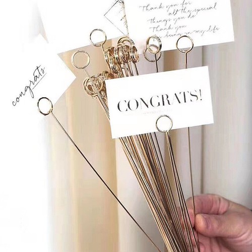 10PC Flower Metal Blessing Card Clips Postcard Holder Florist Bouquet ...