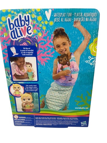 Hasbro Baby Alive Lil' Splashes Mermaid Aqua Bebe Doll Changes Color in ...