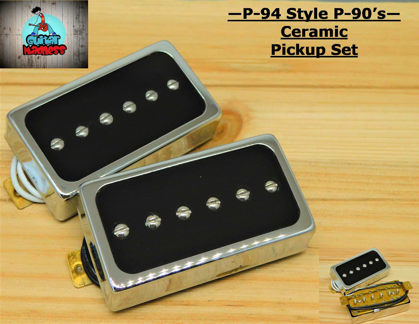 P-94 Style Humbucker sized P-90 Pickups Chrome / Black (Ceramic 5) | eBay