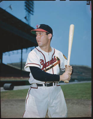 Pete Reiser Of The Atlanta Braves Holding Baseball Bat 1948 OLD ...