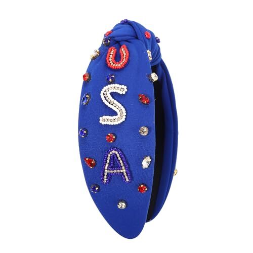 MOLOCH American Flag Headband 4th of July Headband Red White Blue Beads ...