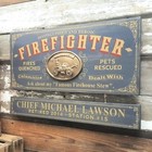 Firefighter Wood Plank Sign with Personalized Nameboard | eBay