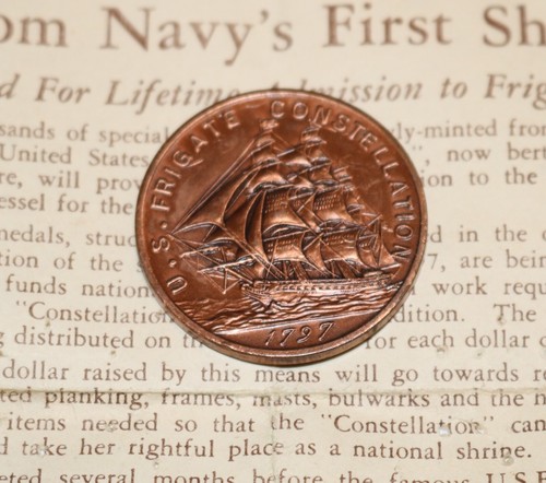 US Frigate Constellation 1797 Commemorative Souvenir Coin First USA ...