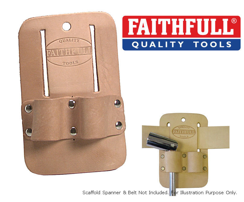 FAITHFULL Tan Leather Double Scaffold Spanner/Podger Holder Frog Pouch ...