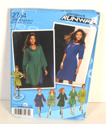 Simplicity Project Runway 2754 Dress w/Bodice Variations Misses' 4-12 ...