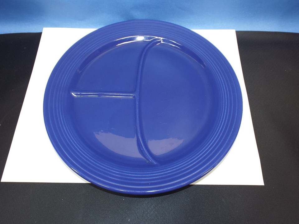Rare Vintage 1930s Fiesta 12" Cobalt Blue Divided Compartment Plate ...