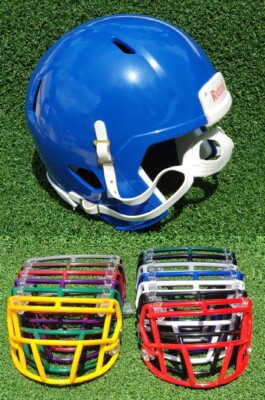 ROYAL BLUE BLANK RIDDELL MINI FOOTBALL HELMET + MASK CHOICE FREE S&H ...