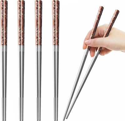 A·HOUSEWARE Copper Dragon Chopsticks Set Stainless Steel 316 Chop ...