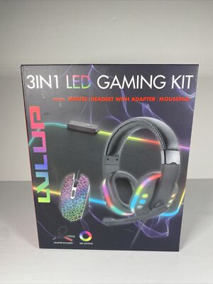 LVLUP 3 Piece Light Up Pro Gaming Kit Mouse Headset | eBay