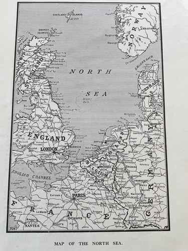 Antique WW1 Print 1914 Map of the North Sea at time of World War 1 by ...