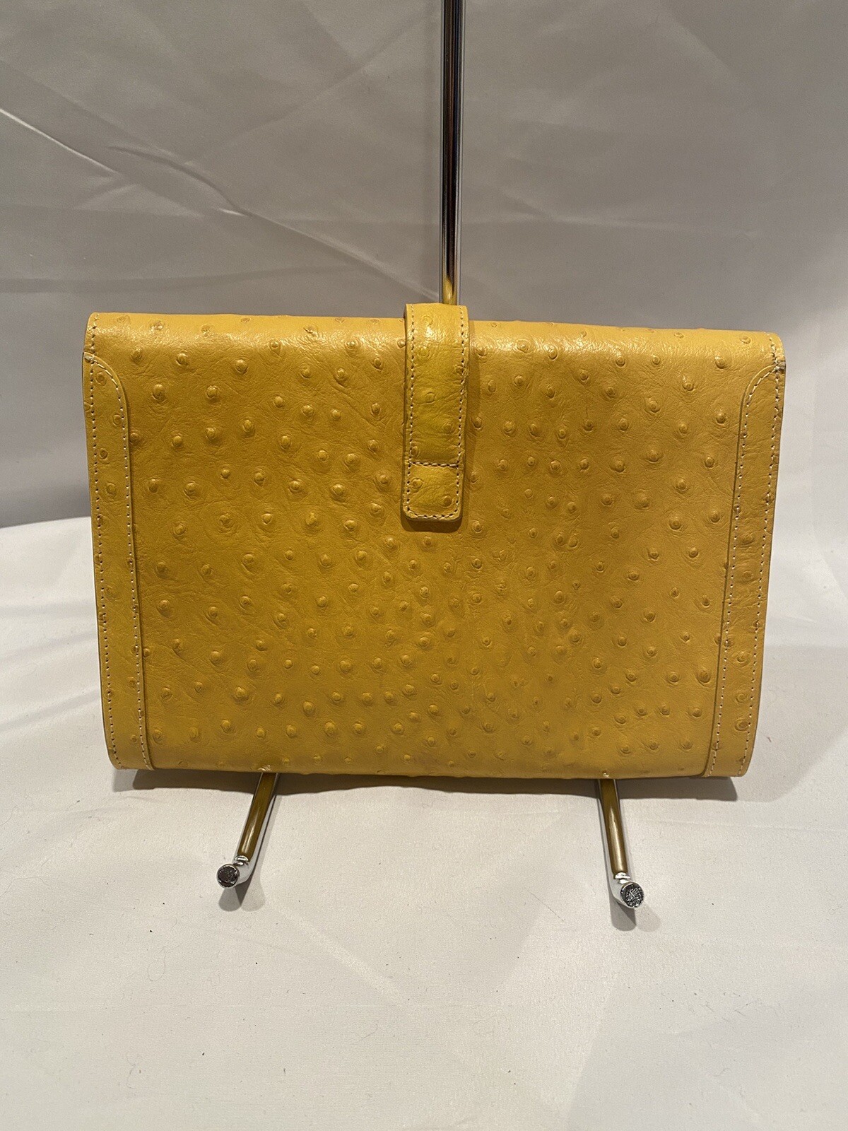 Stefano Bravo Italian made Yellow Ostrich Clutch - Gem