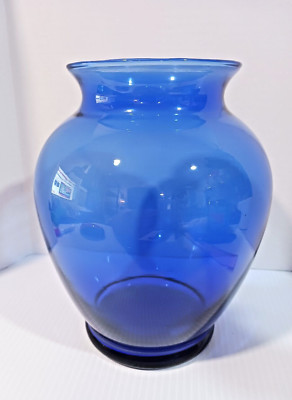 Vintage Colbalt Blue Glass Shapely Vase 7.75" Tall | eBay