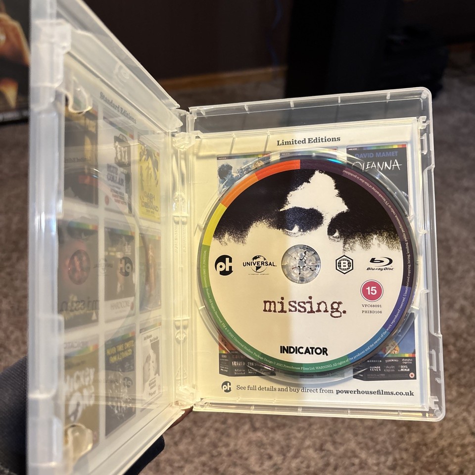 MISSING (1982, Blu Ray) REGION B Indicator Standard Edition. Jack ...