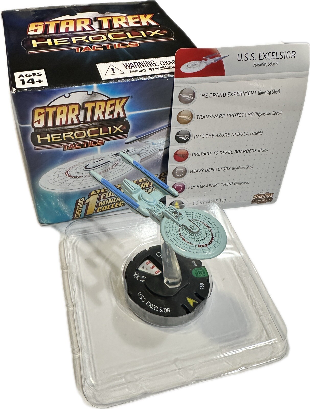 HeroClix Star Trek Tactics U.S.S. Excelsior Class 012 In Box With Card ...