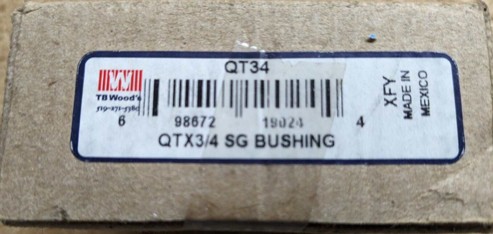 TB WOOD'S QT34 QD Bushing,QT,3/4" B Dia.,1.250" L | eBay