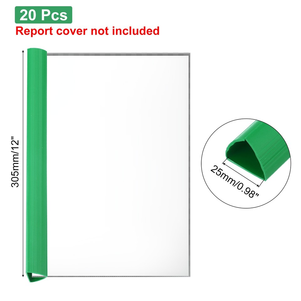 20Pcs Binding Bars, 25mm Binding Bars Slide Grip, Green | eBay