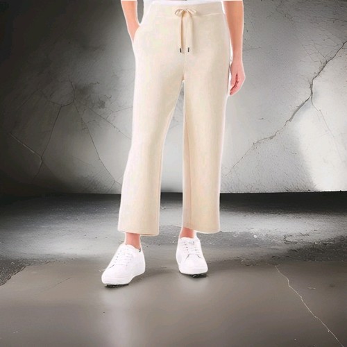 NWT Members Mark Stretch Cream Drawstring Crop Joggers Plus Women Pant ...