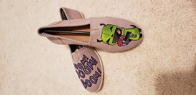 Invader Zim shoes canvas Women 7.5M Custom Hand painted Unique One of a ...