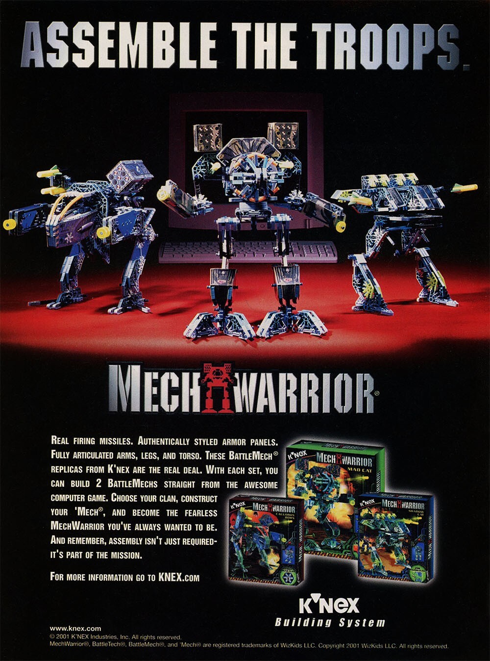 MechWarrior PC Original 2002 Ad Authentic K'Nex Minifigures Video Game ...